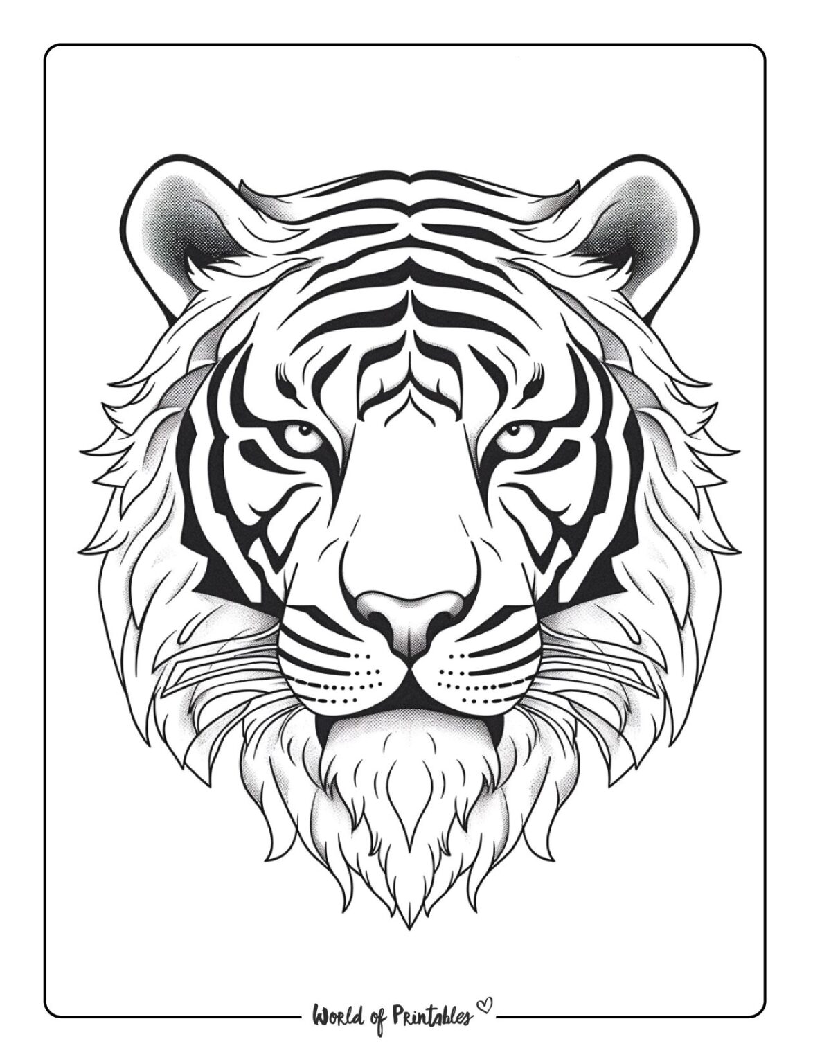 Tiger Coloring Pages For Kids & Adults - World of Printables