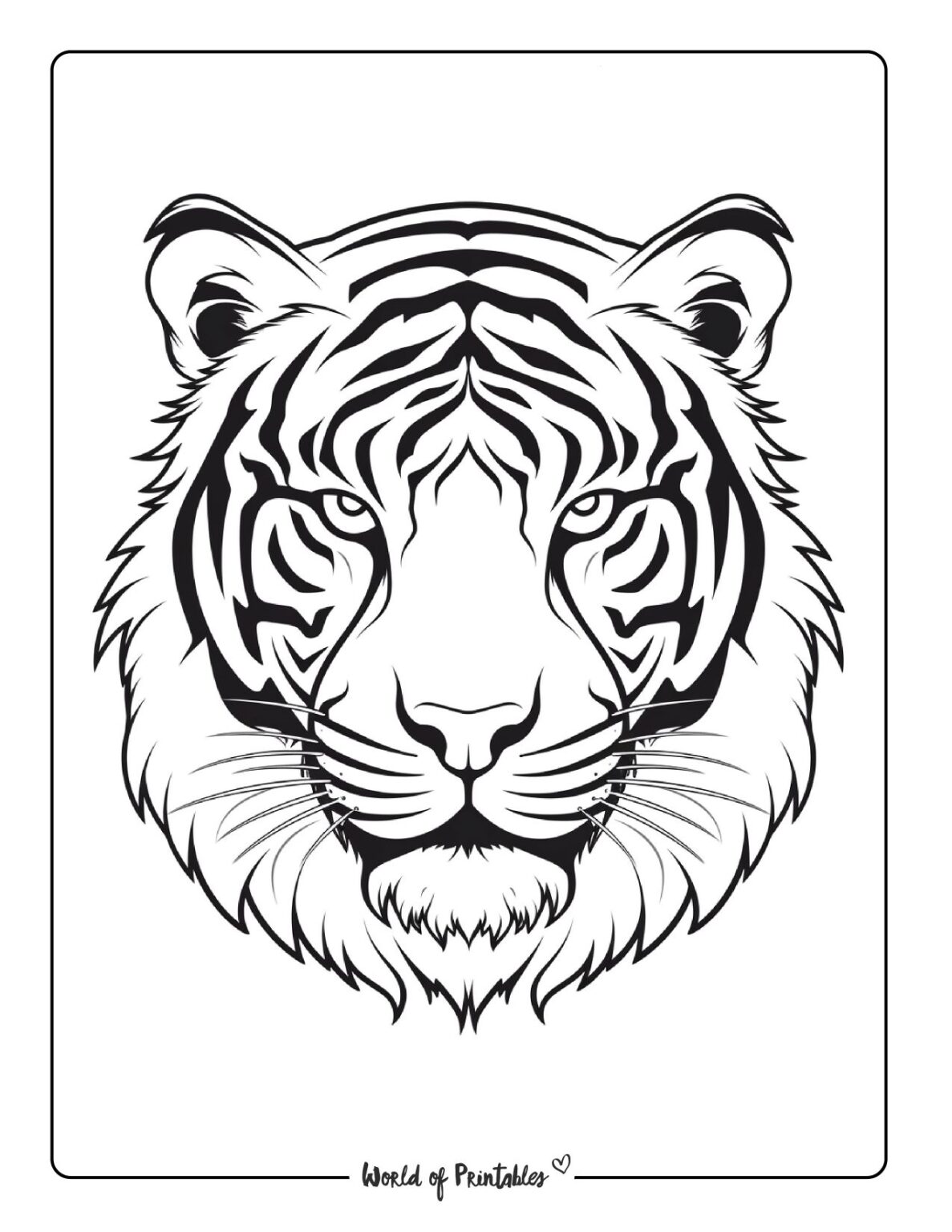 Tiger Coloring Pages For Kids & Adults - World of Printables