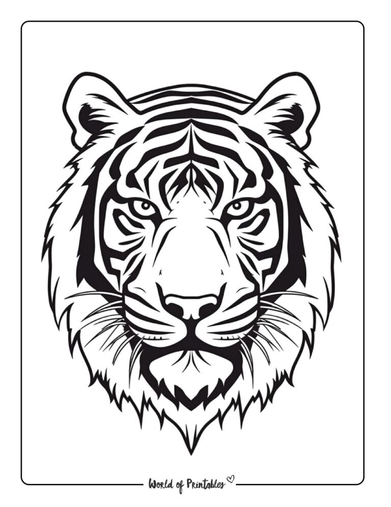 Tiger Coloring Pages For Kids & Adults - World of Printables