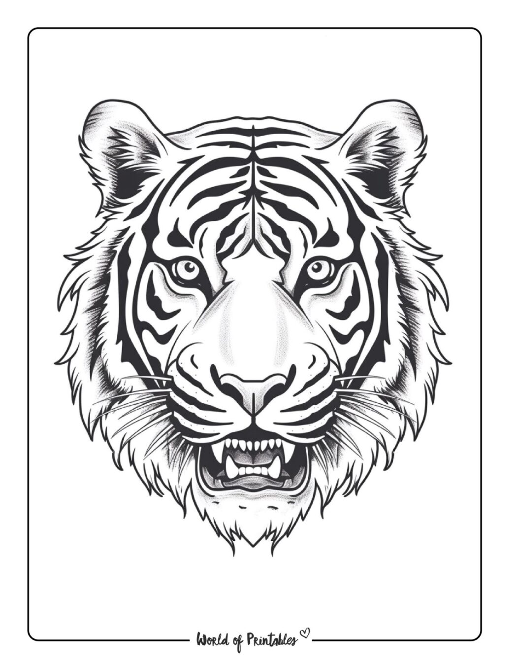 Tiger Coloring Pages For Kids & Adults - World of Printables