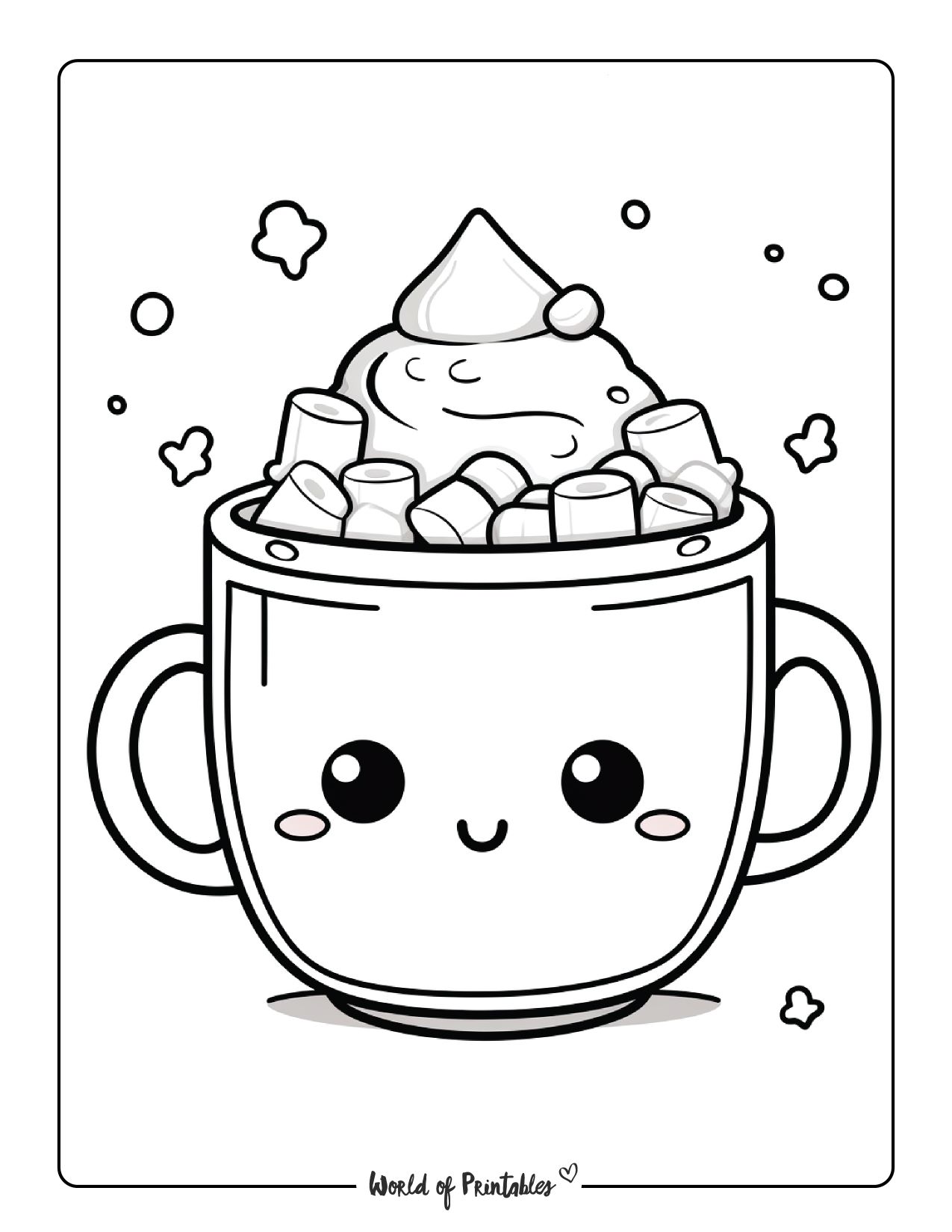 Hot Cocoa Coloring Page