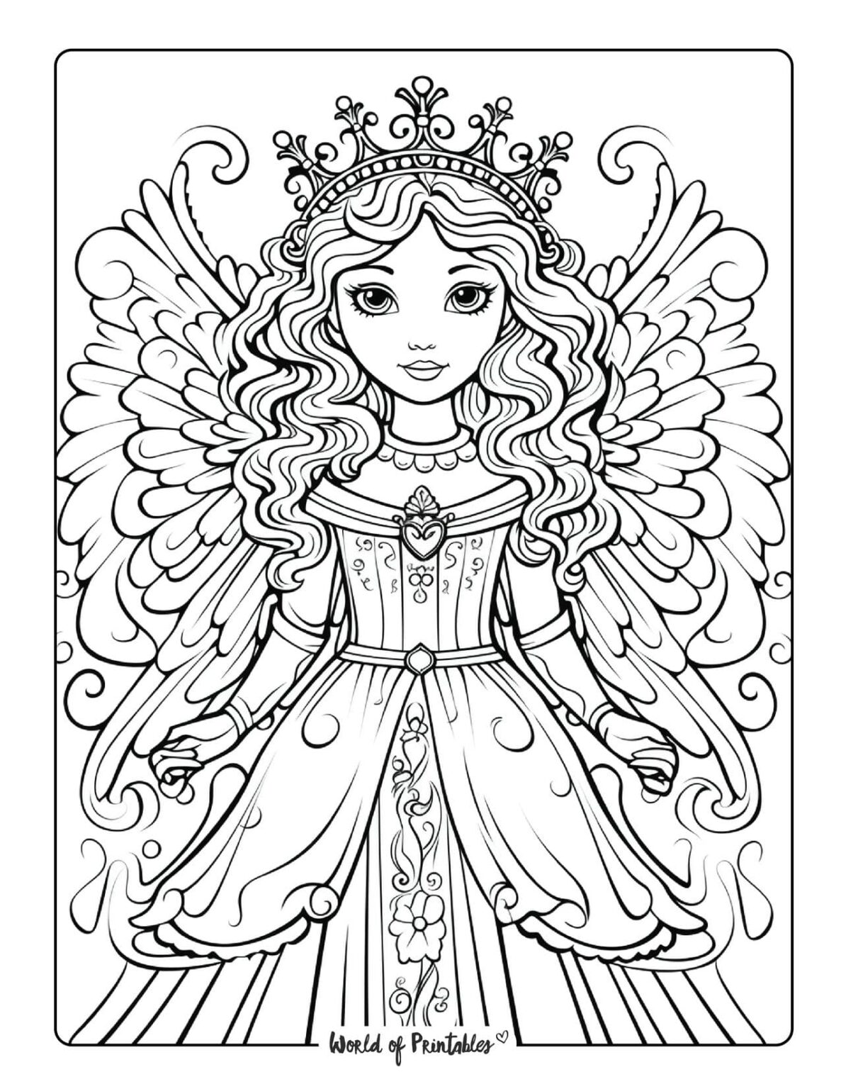 Angel Coloring Pages - World of Printables