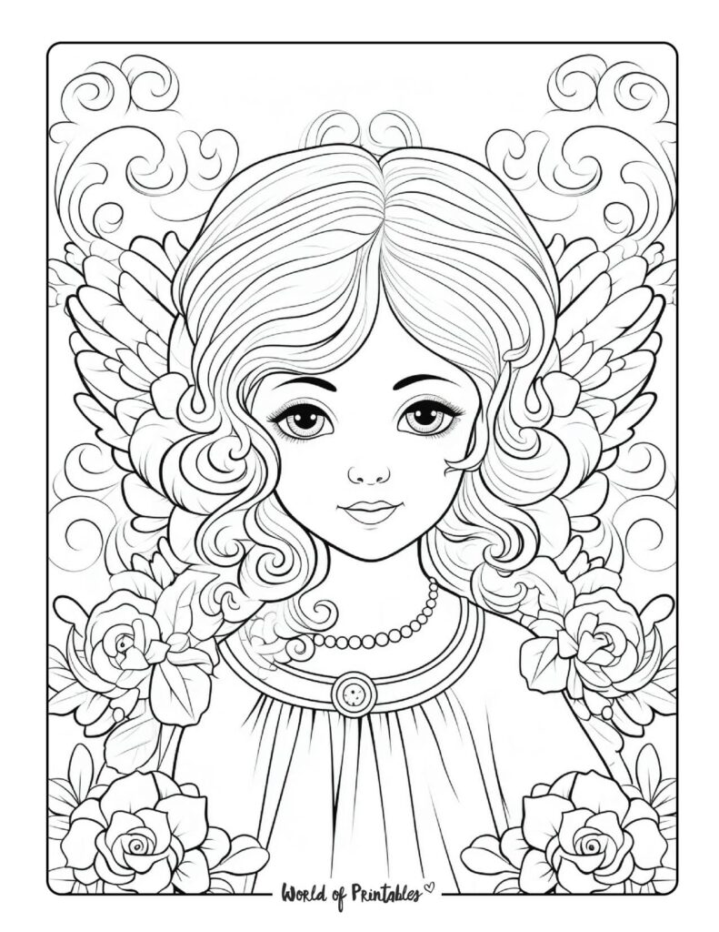 Angel Coloring Pages - World of Printables