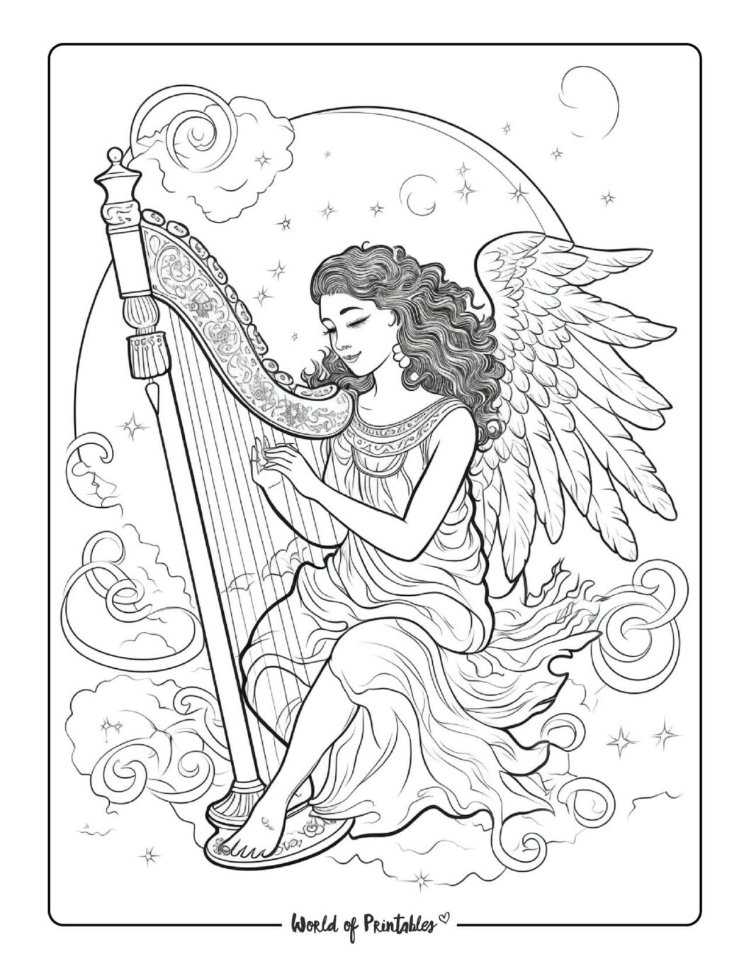 Angel Coloring Pages - World of Printables