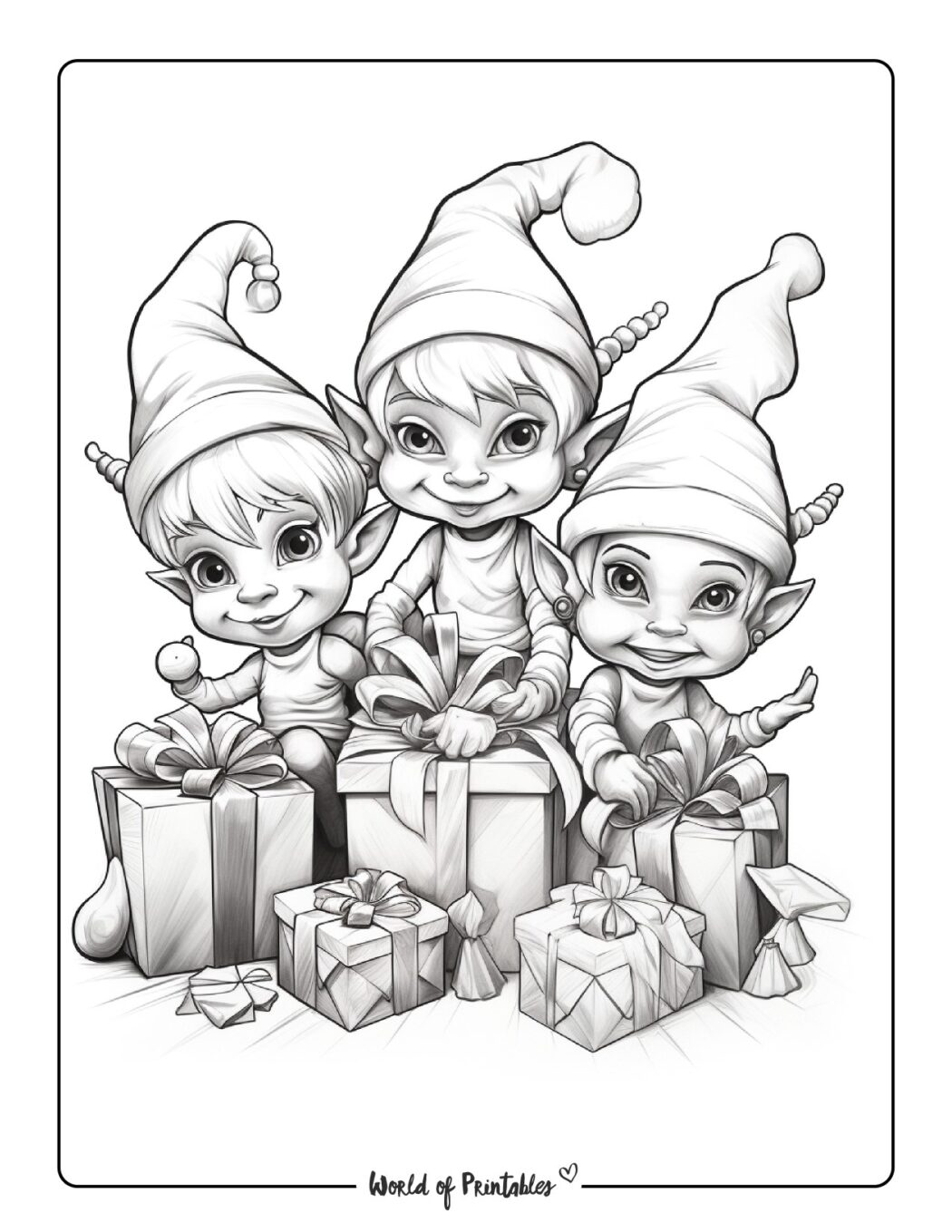 Elf Coloring Pages For Kids & Adults - World of Printables