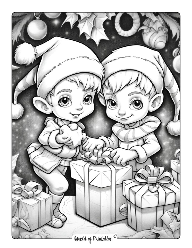 Elf Coloring Pages For Kids & Adults - World of Printables