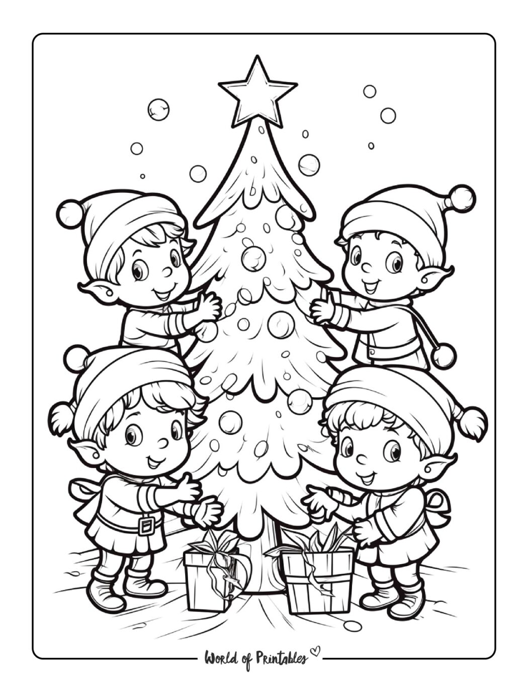 Elf Coloring Pages For Kids & Adults - World of Printables