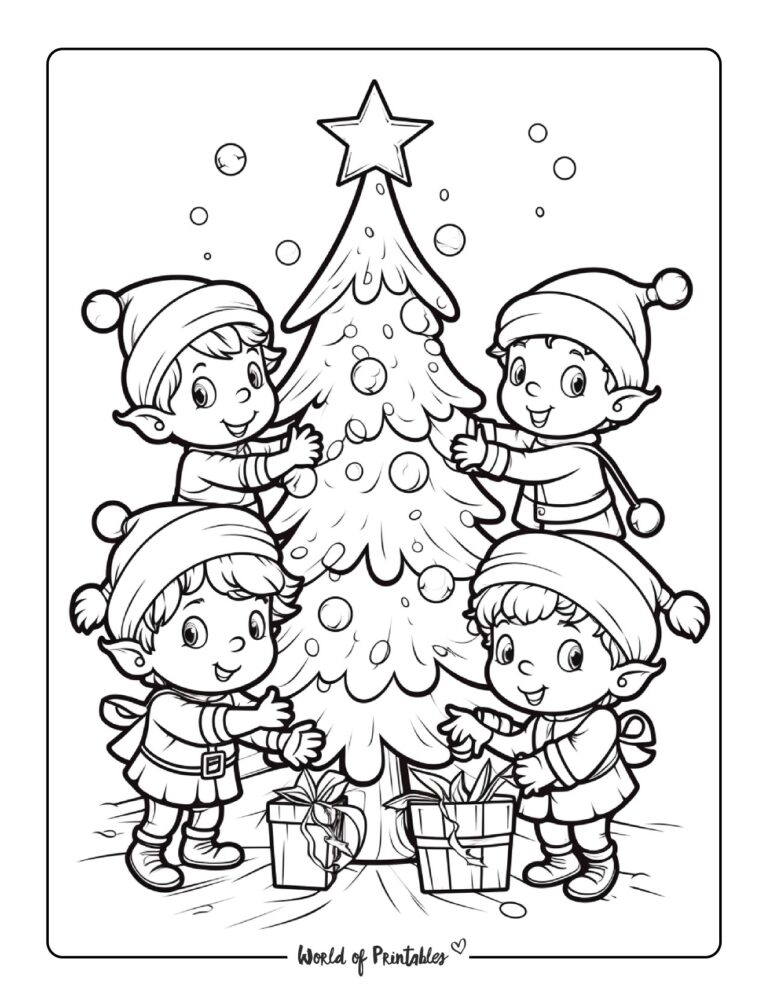 Elf Coloring Pages For Kids & Adults - World of Printables