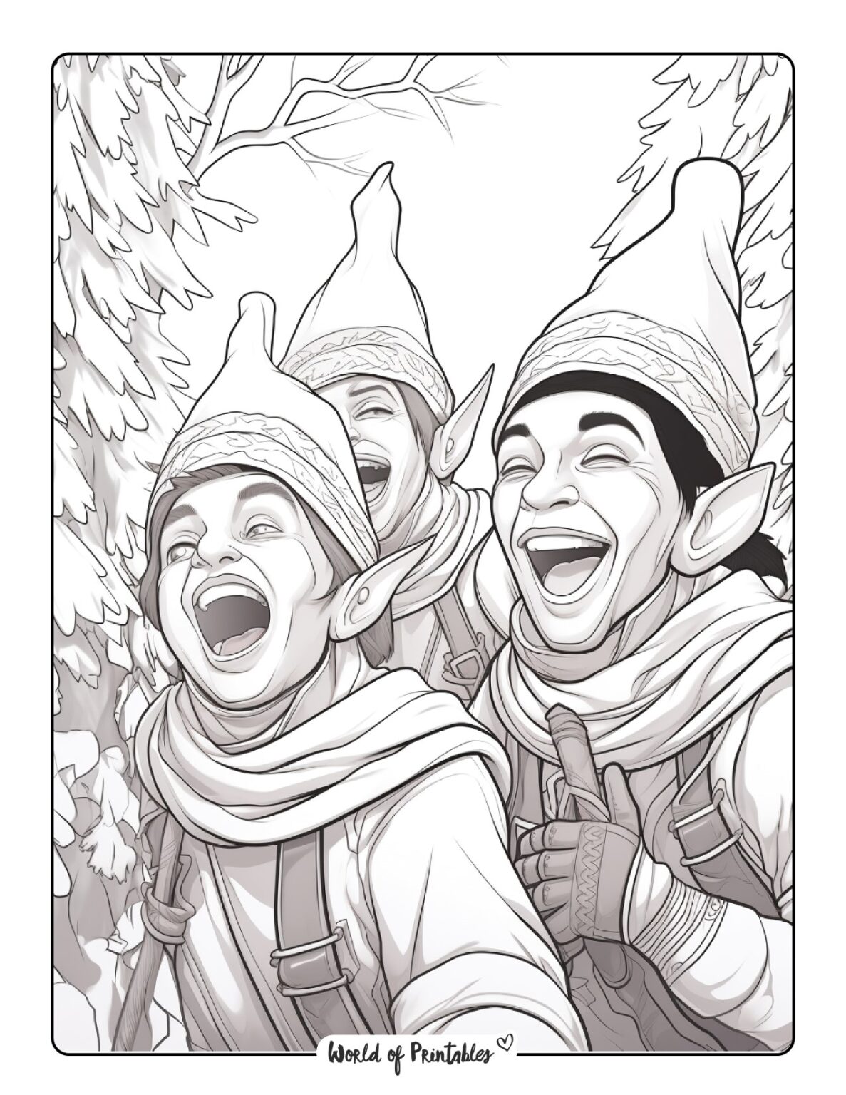 Elf Coloring Pages For Kids & Adults - World of Printables