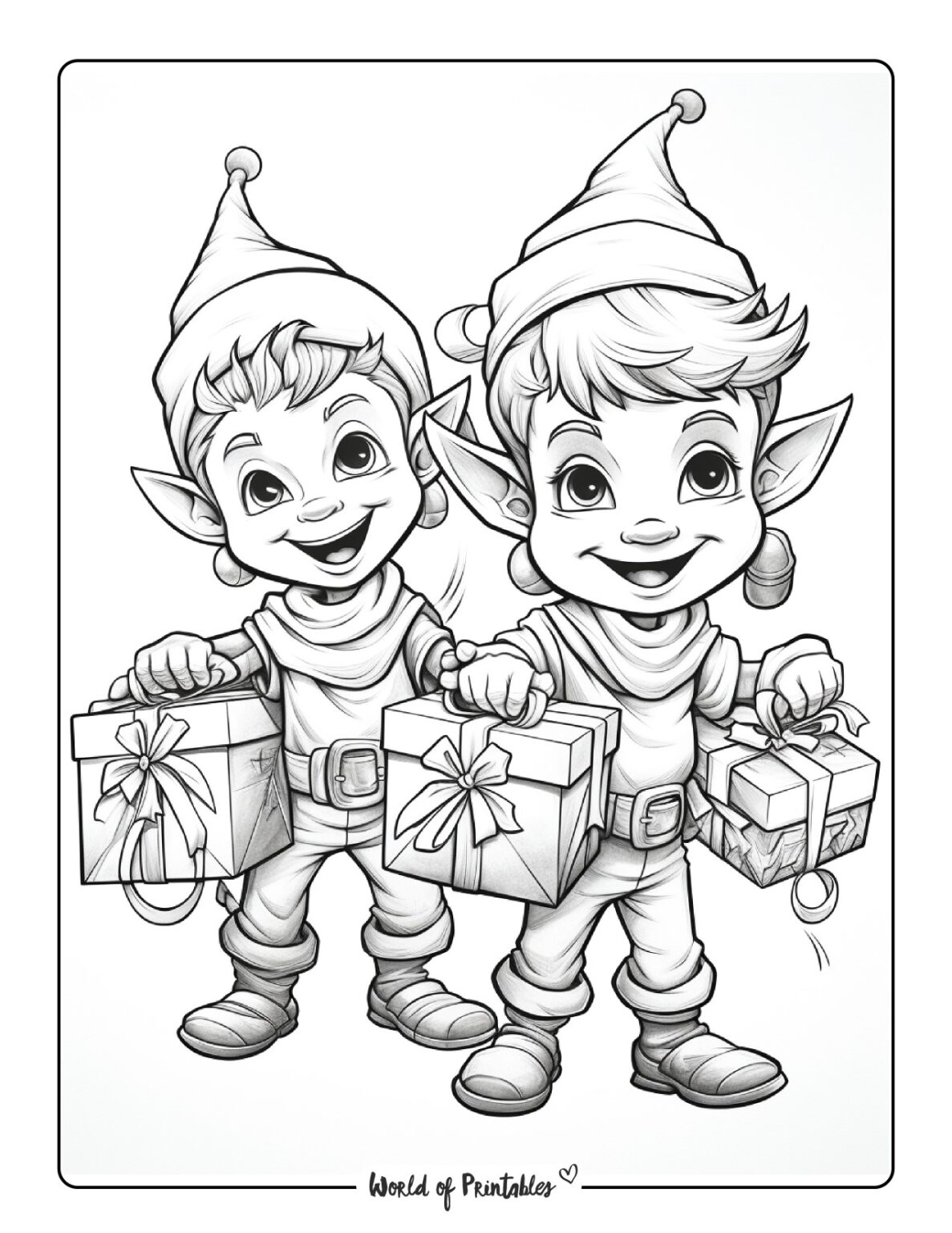 Elf Coloring Pages For Kids & Adults - World of Printables