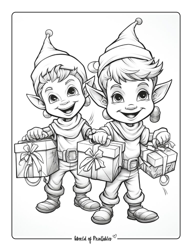 Elf Coloring Pages For Kids & Adults - World of Printables