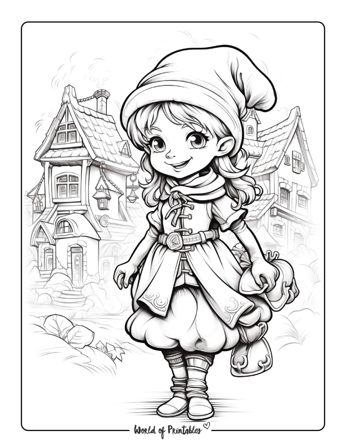 Elf Coloring Pages For Kids & Adults - World of Printables