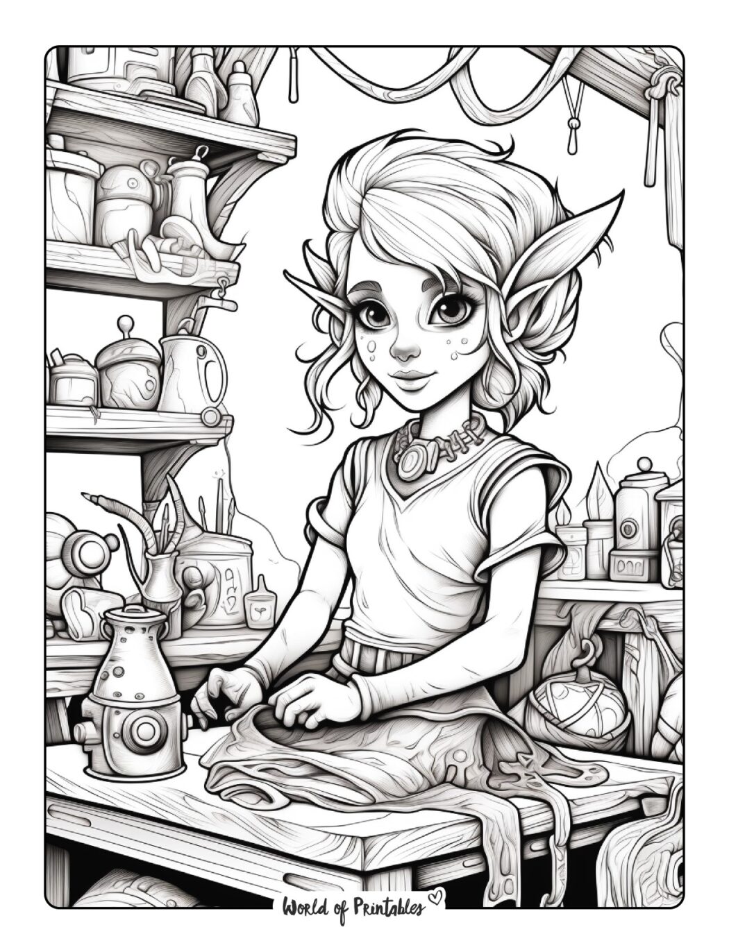 Elf Coloring Pages For Kids & Adults - World of Printables