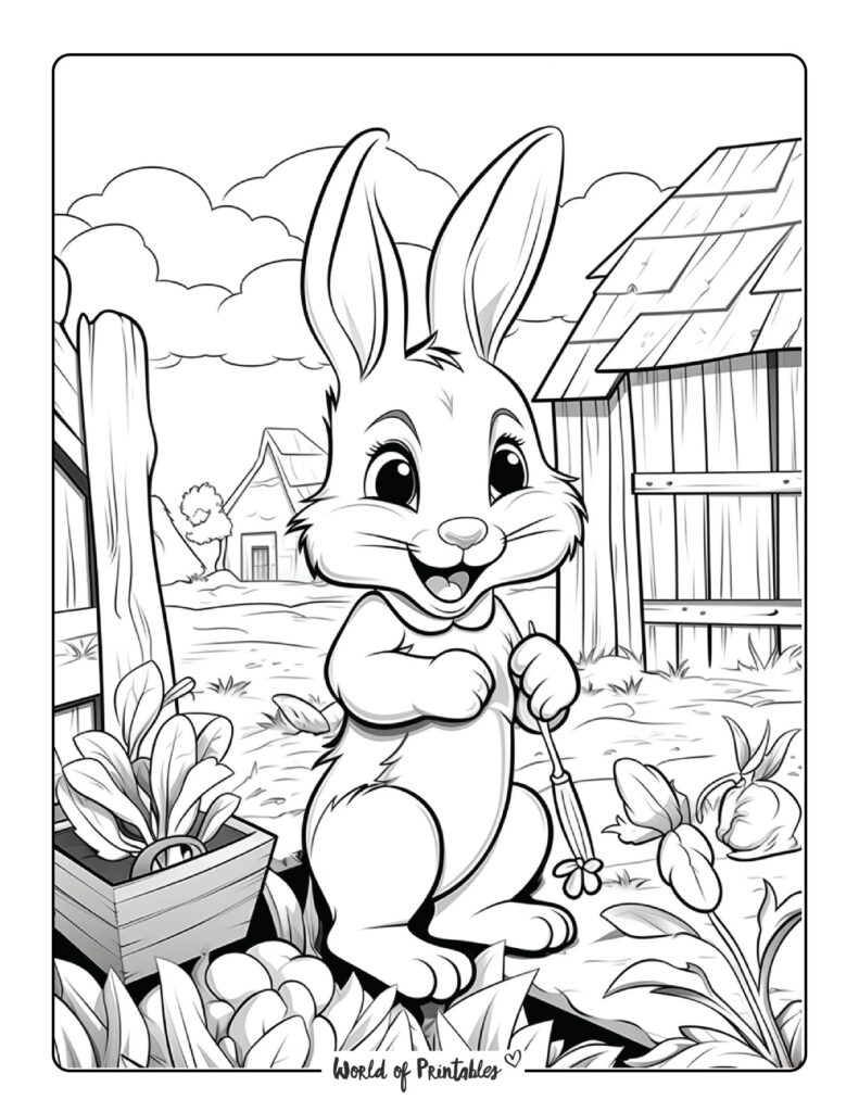 Bunny Coloring Pages - World of Printables