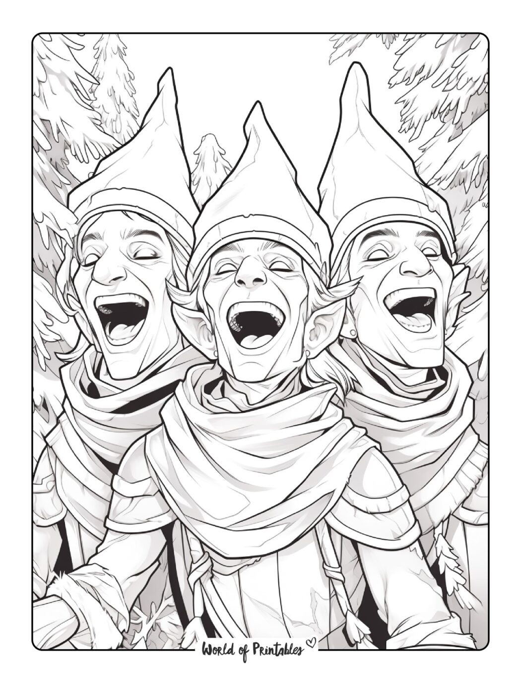 Elf Coloring Pages For Kids & Adults - World of Printables