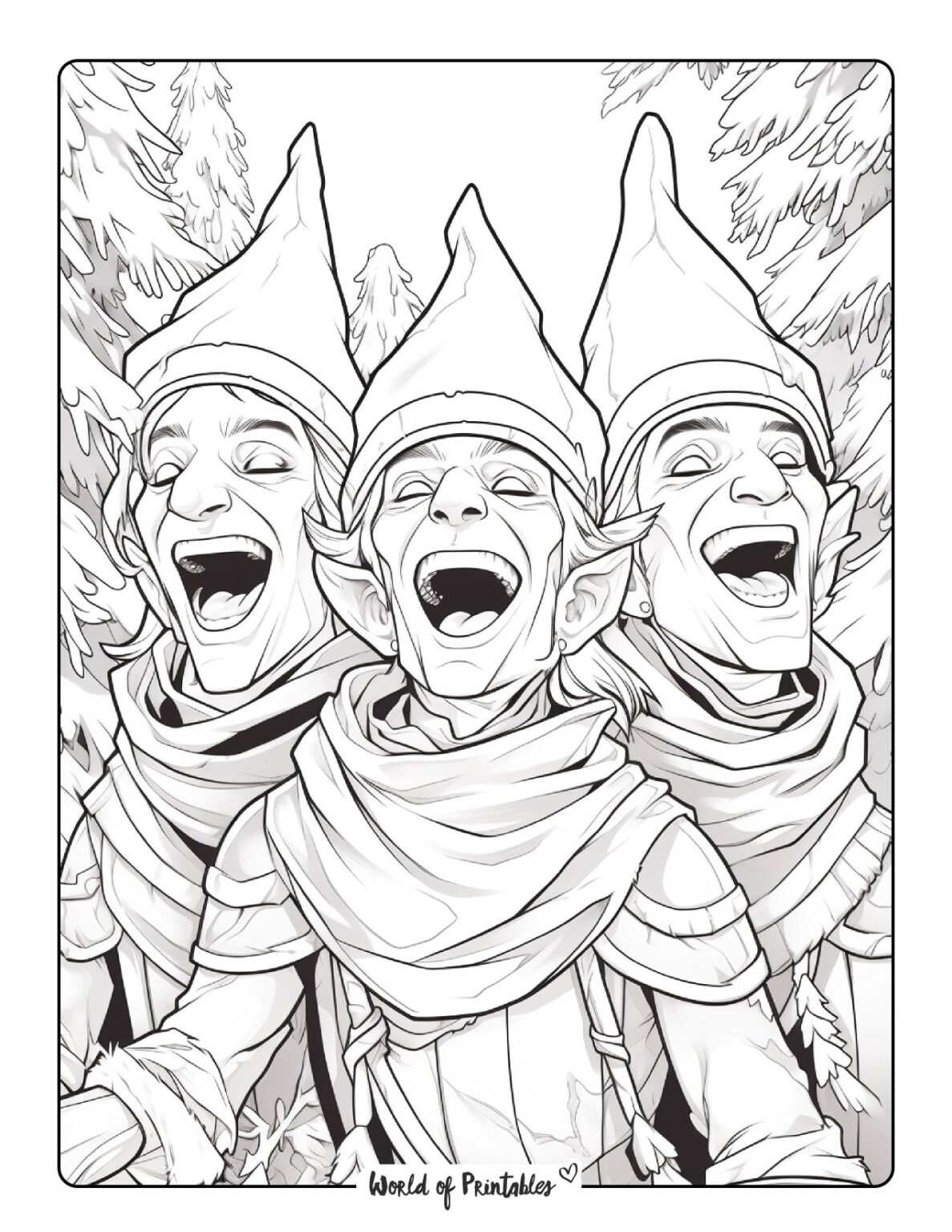 Elf Coloring Pages For Kids & Adults - World of Printables