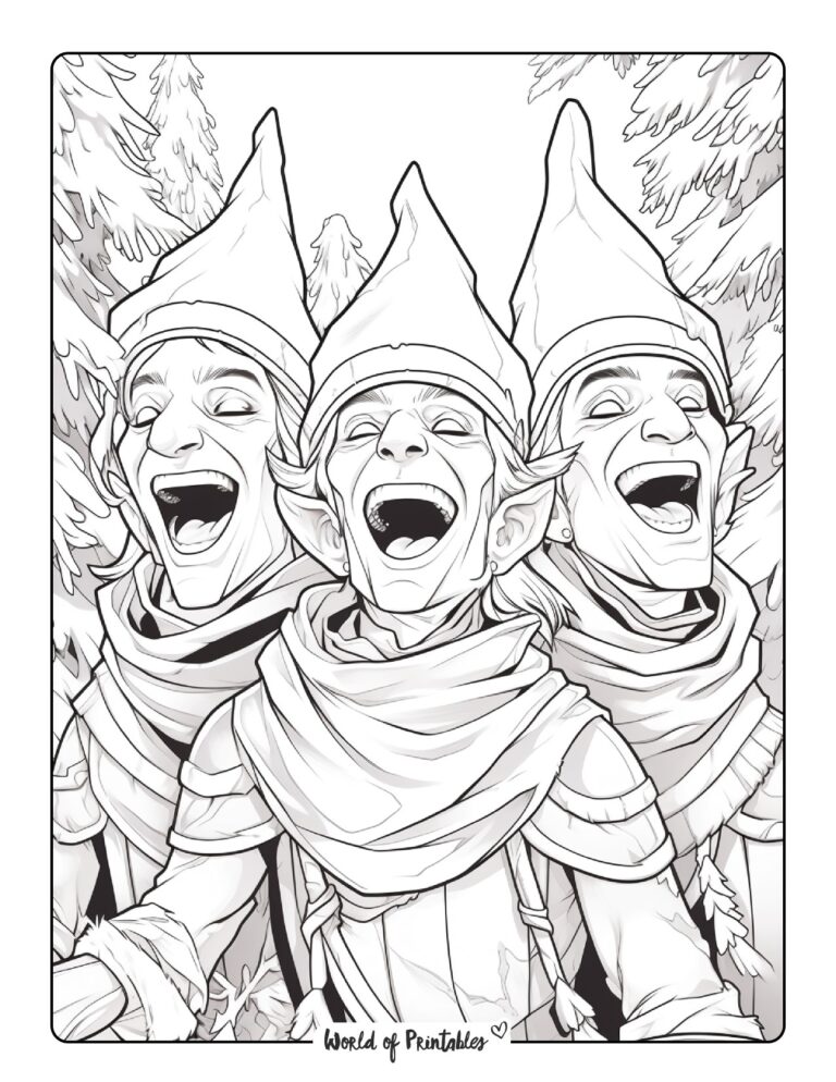 Elf Coloring Pages For Kids & Adults - World of Printables