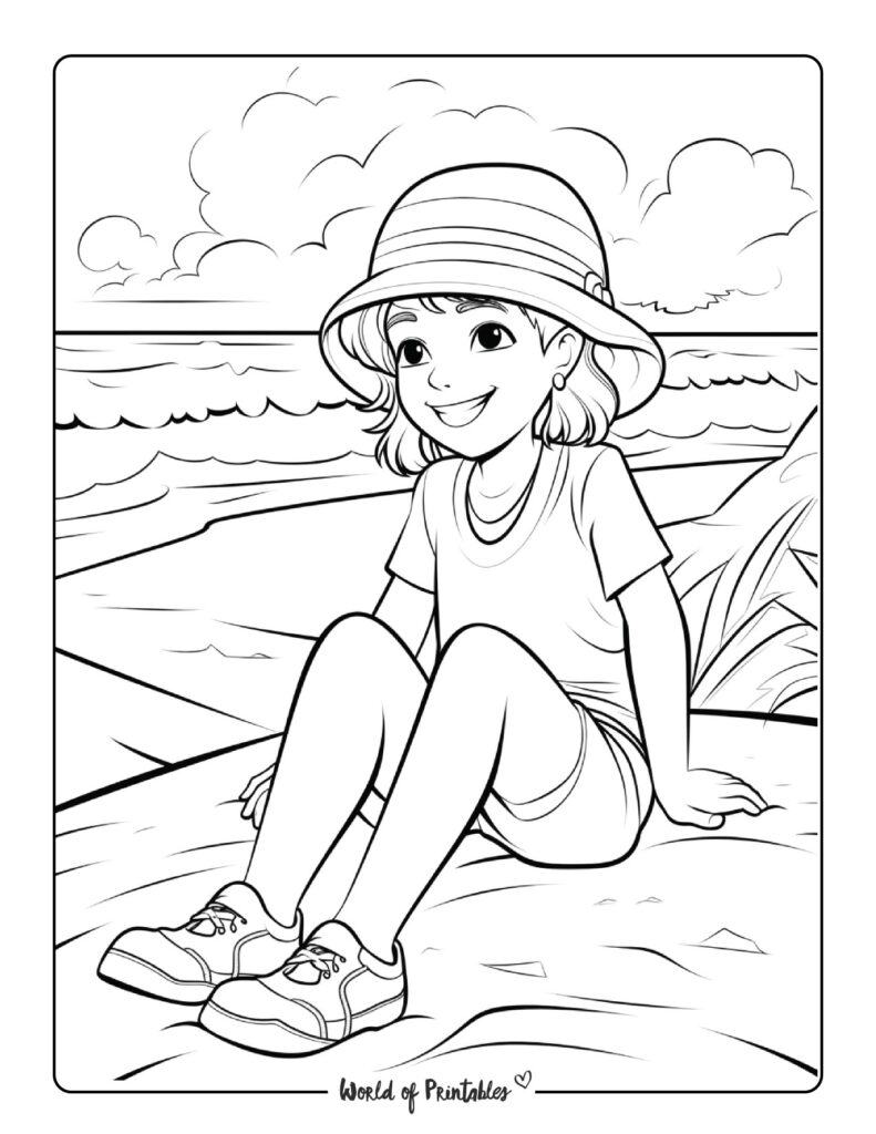 Beach Coloring Pages - World of Printables