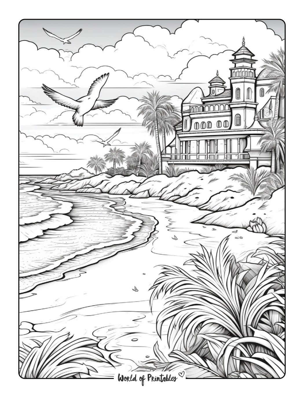 Beach Coloring Pages - World of Printables