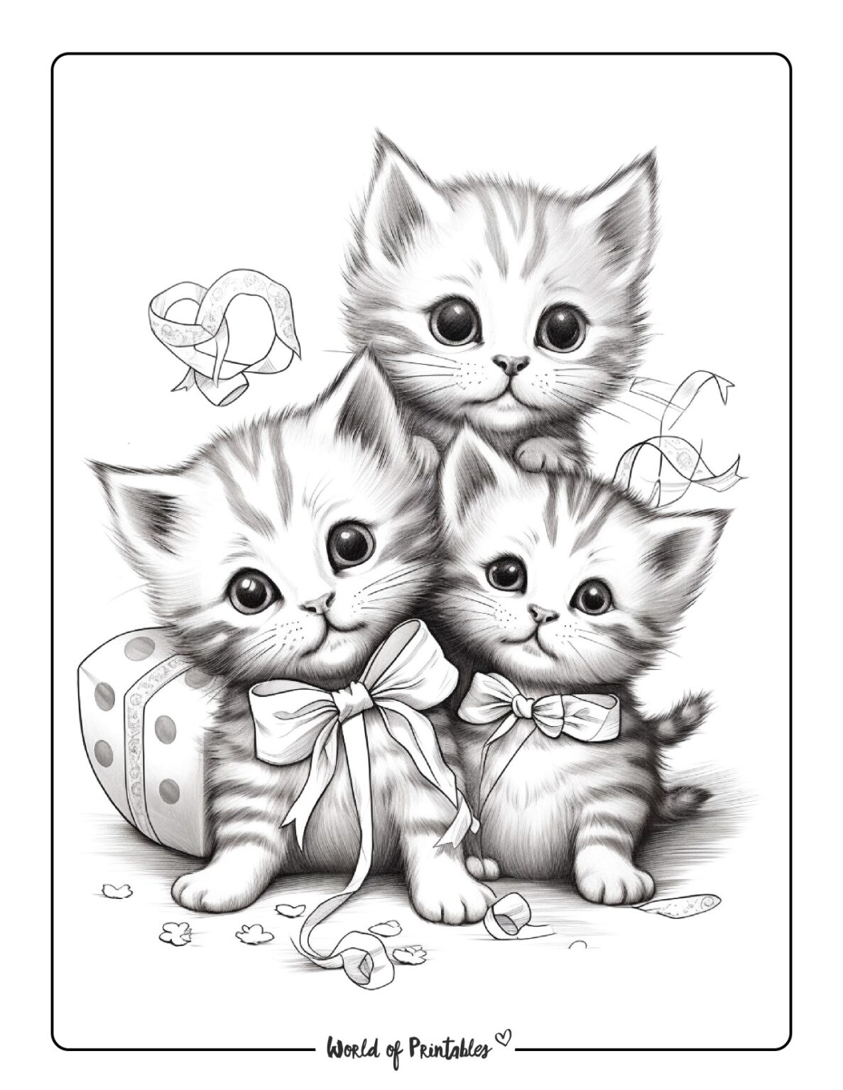 Kitten Coloring Pages - World of Printables