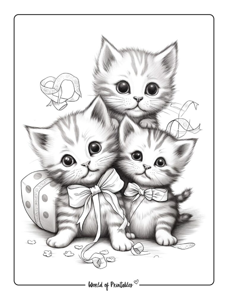 Kitten Coloring Pages - World of Printables