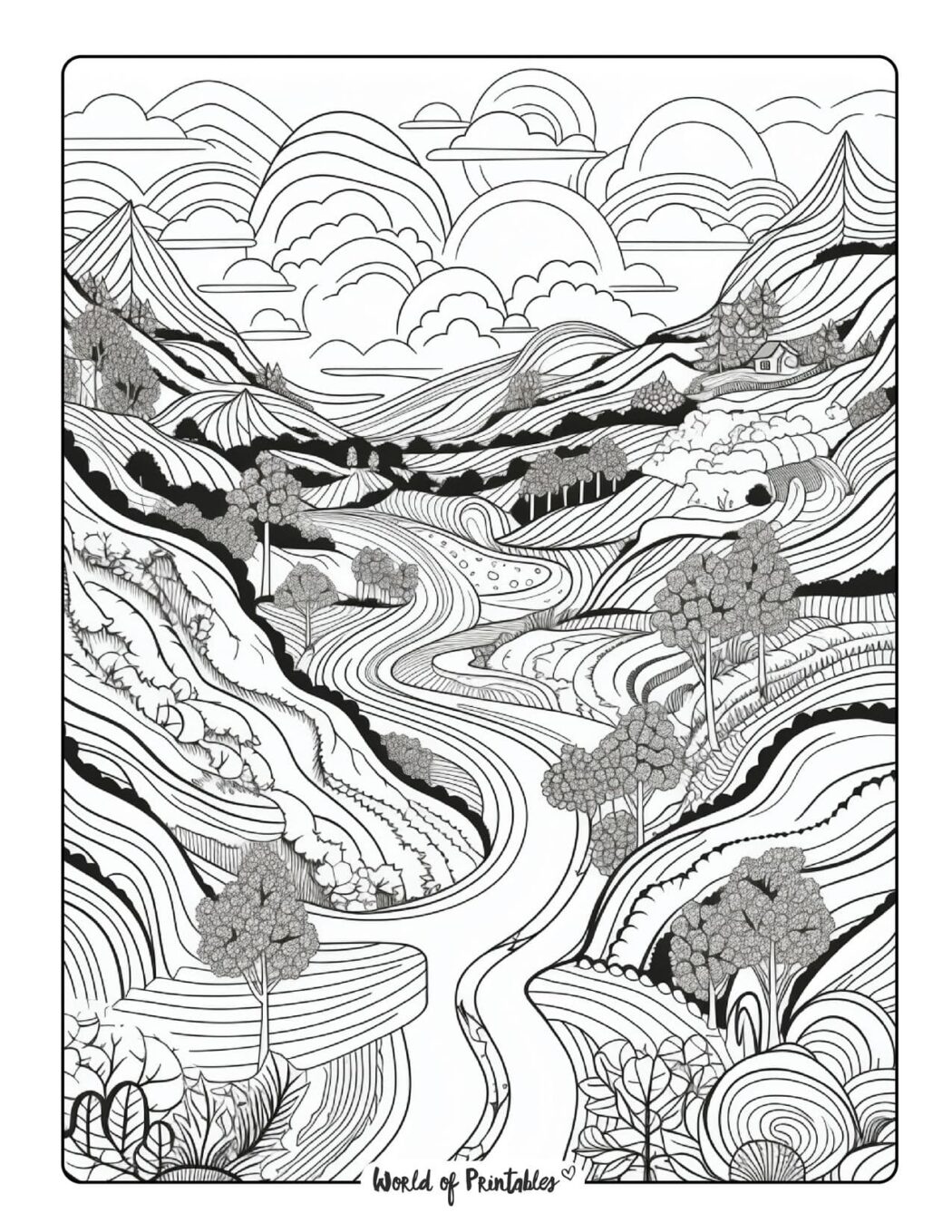 Landscape Coloring Pages - World of Printables