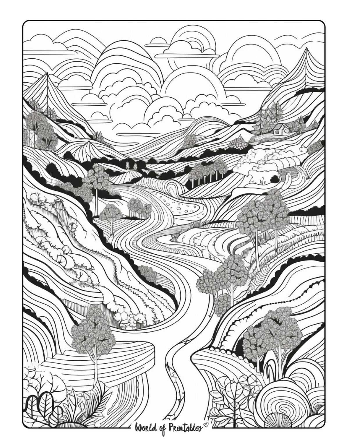 Landscape Coloring Pages - World of Printables