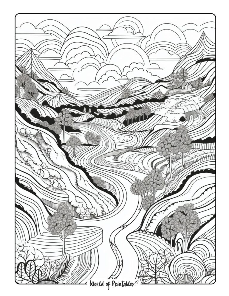 Landscape Coloring Pages - World of Printables