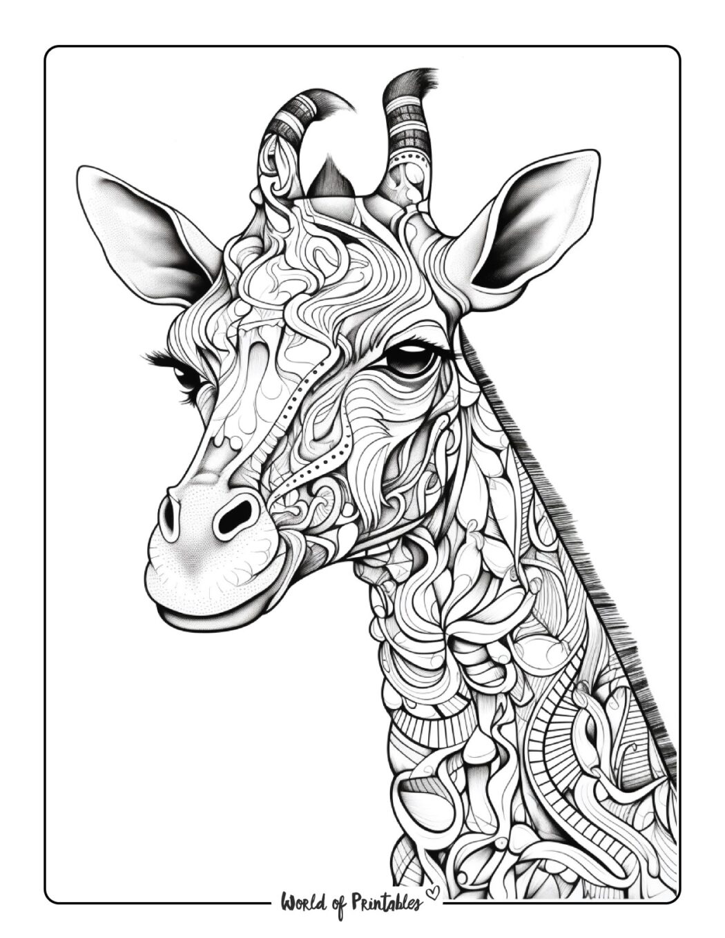 Giraffe Coloring Pages For Kids & Adults - World of Printables