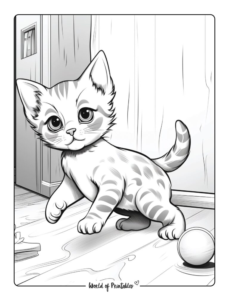 Kitten Coloring Pages - World of Printables