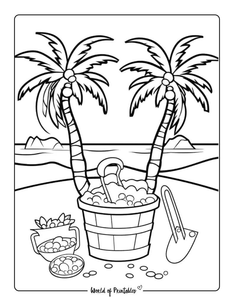 Beach Coloring Pages - World of Printables