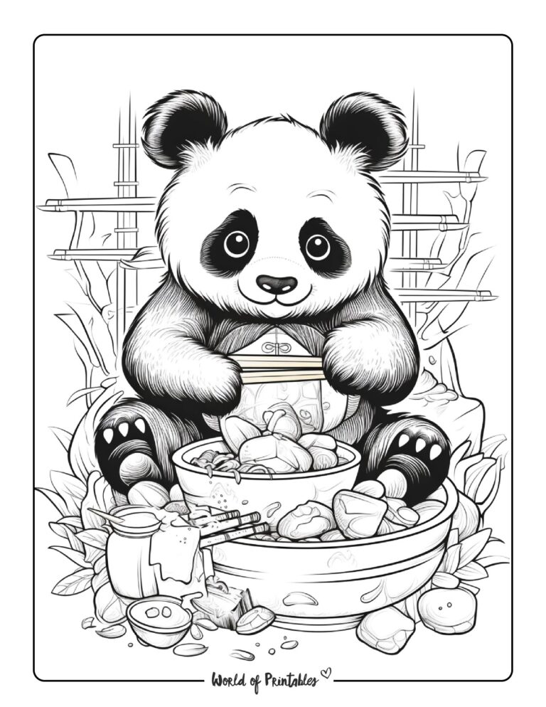 Panda Coloring Pages For Kids & Adults - World of Printables