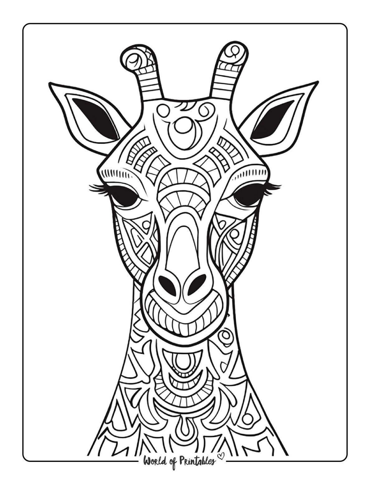Giraffe Coloring Pages For Kids & Adults - World of Printables
