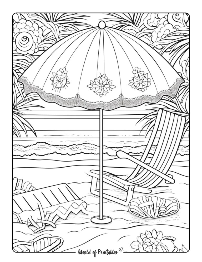 Beach Coloring Pages - World of Printables