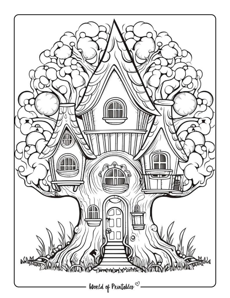 House Coloring Pages For Kids & Adults - World of Printables