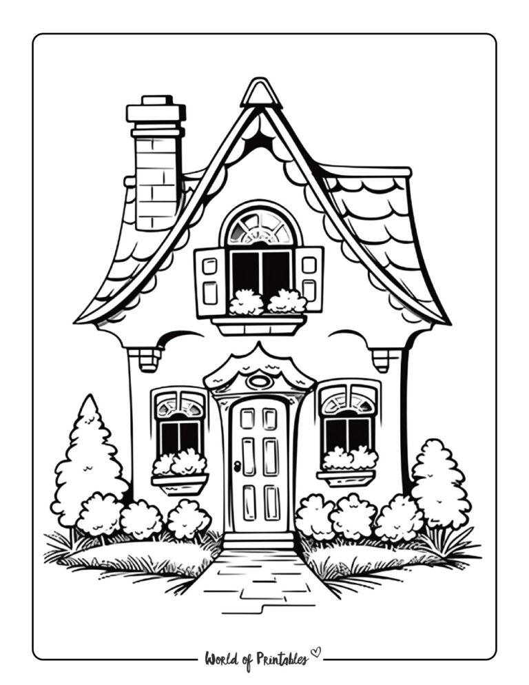 House Coloring Pages For Kids & Adults - World of Printables