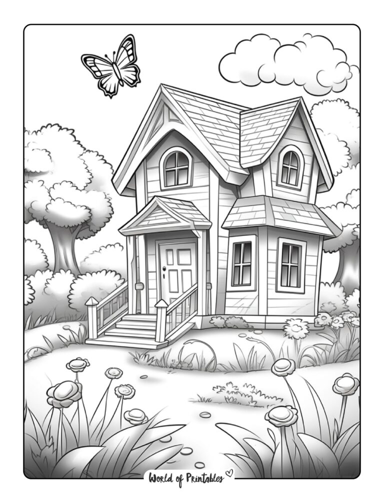 House Coloring Pages For Kids & Adults - World of Printables