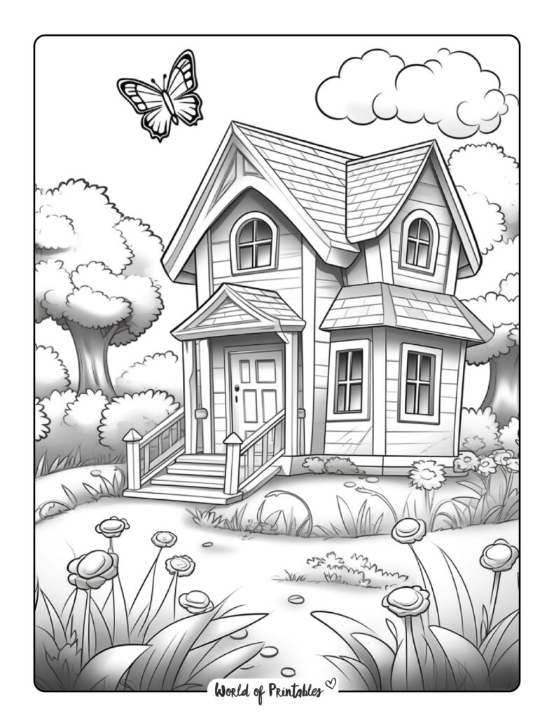 House Coloring Pages For Kids & Adults - World of Printables