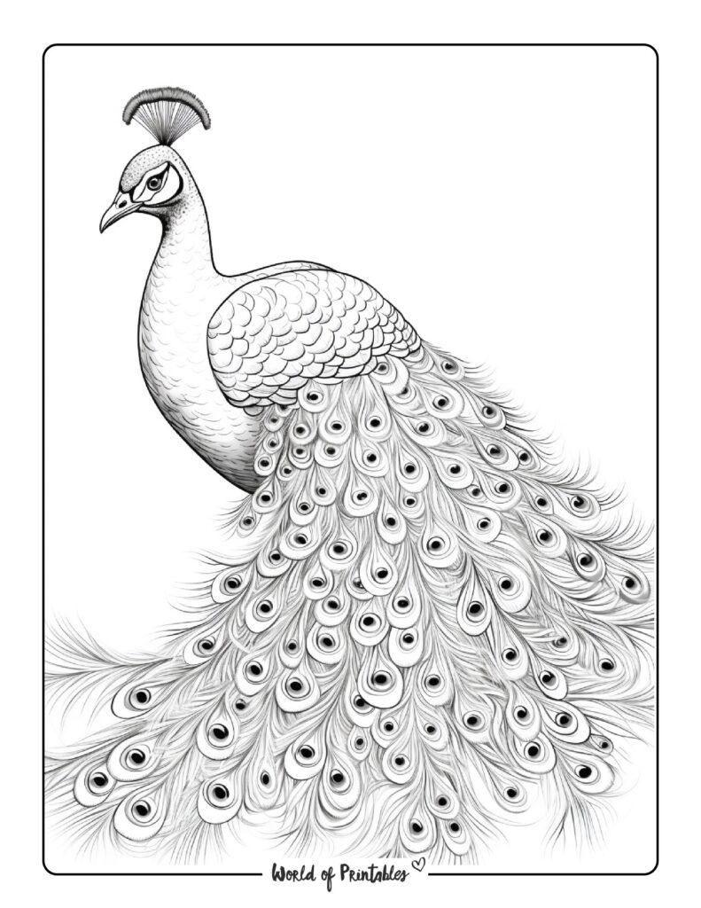 Peacock Coloring Pages - World of Printables