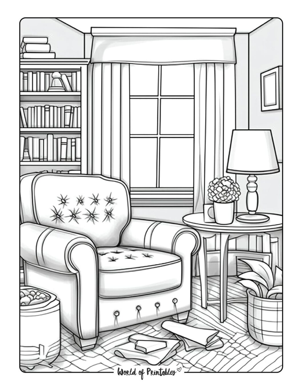 Room Coloring Pages - World of Printables