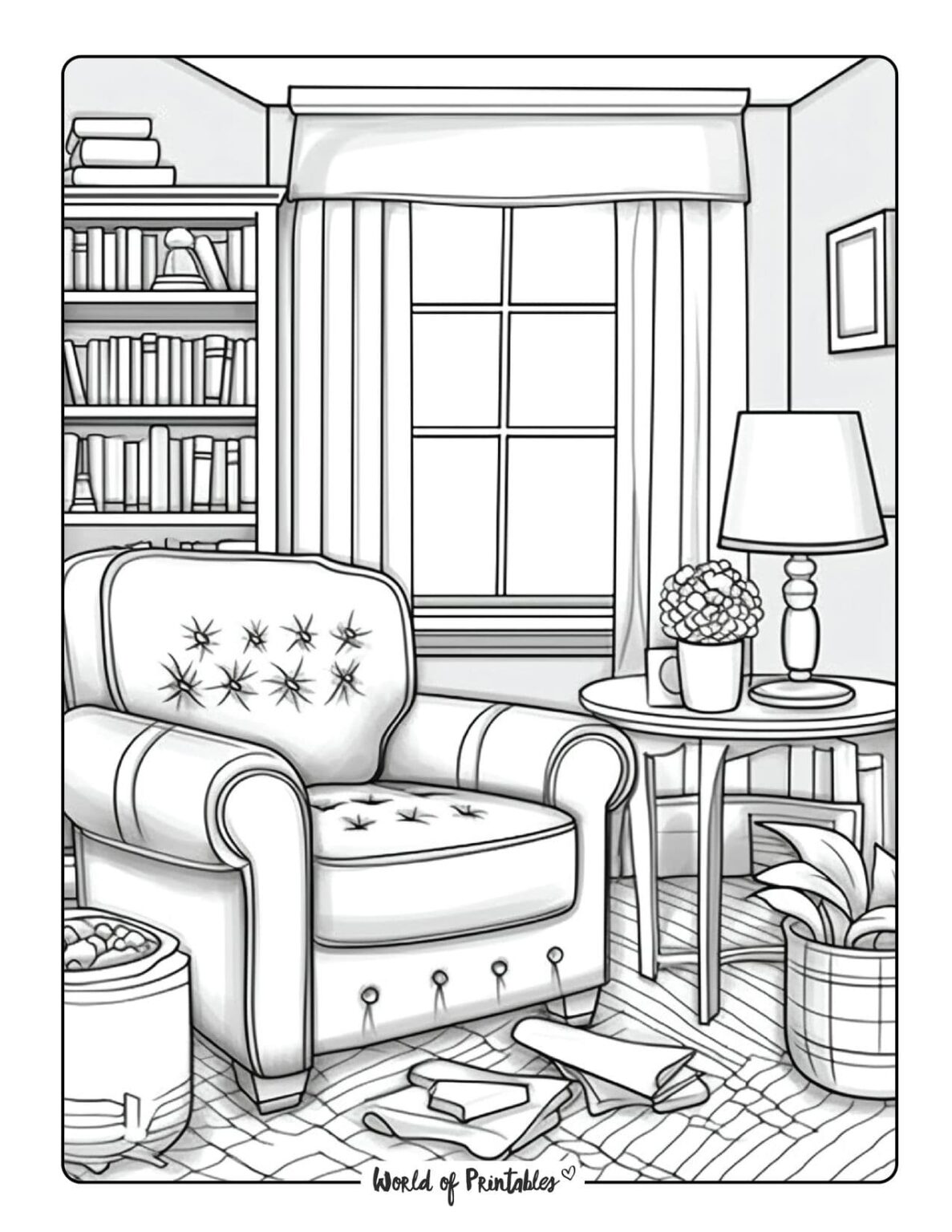 Room Coloring Pages - World of Printables