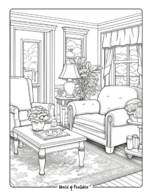 Room Coloring Pages - World of Printables