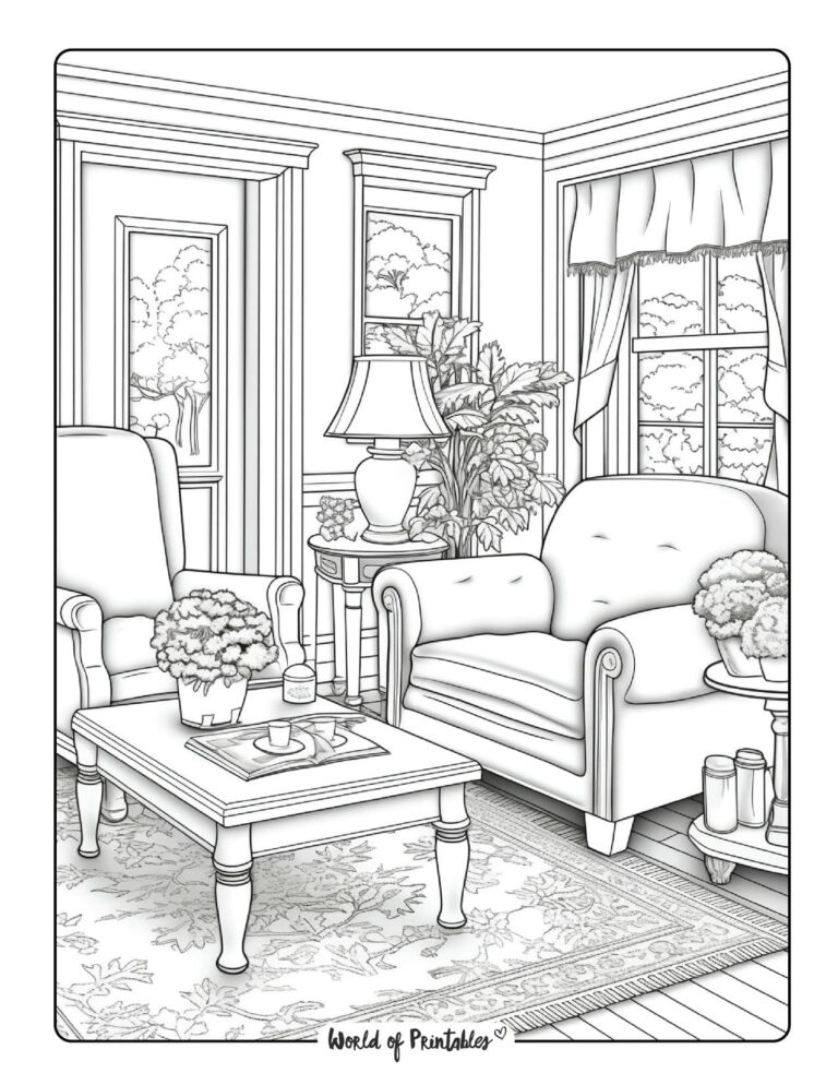 Room Coloring Pages - World of Printables