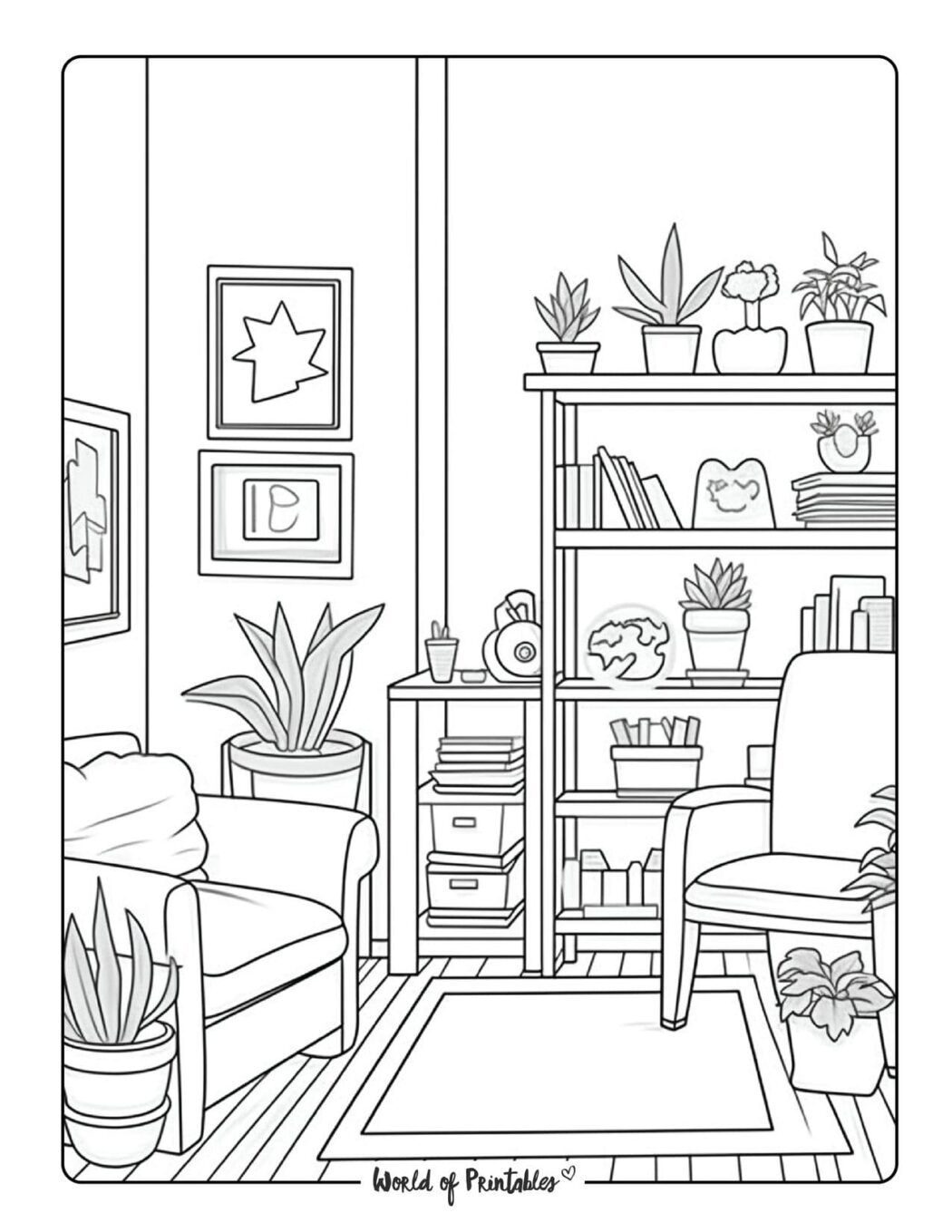 Room Coloring Pages - World of Printables