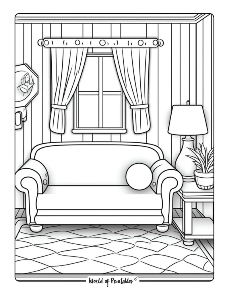 Room Coloring Pages - World of Printables