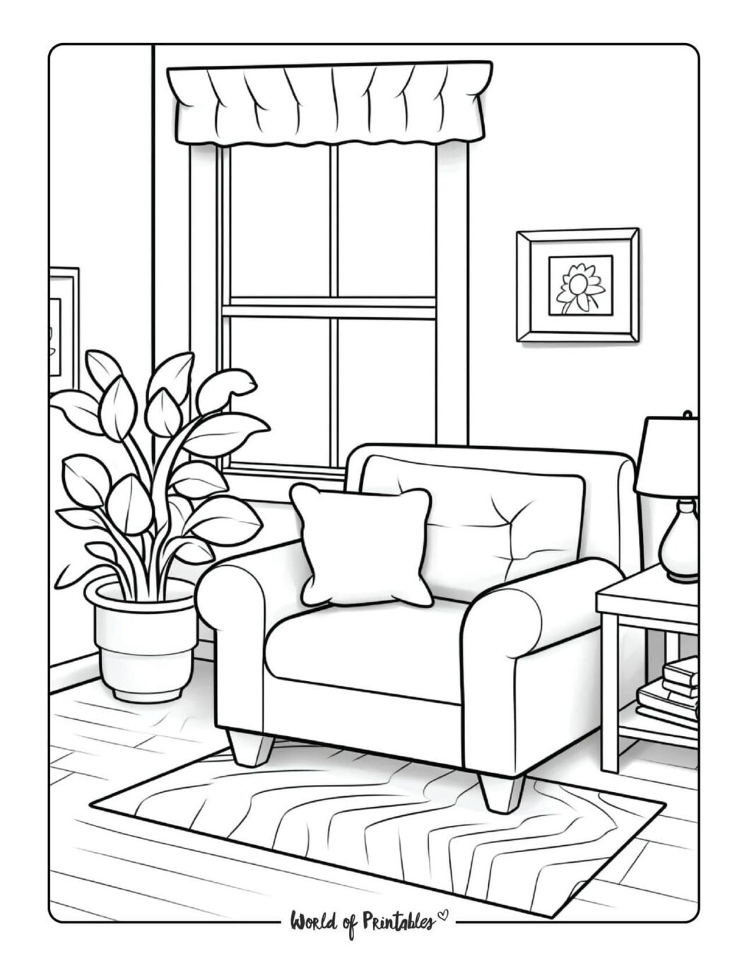 Room Coloring Pages - World of Printables