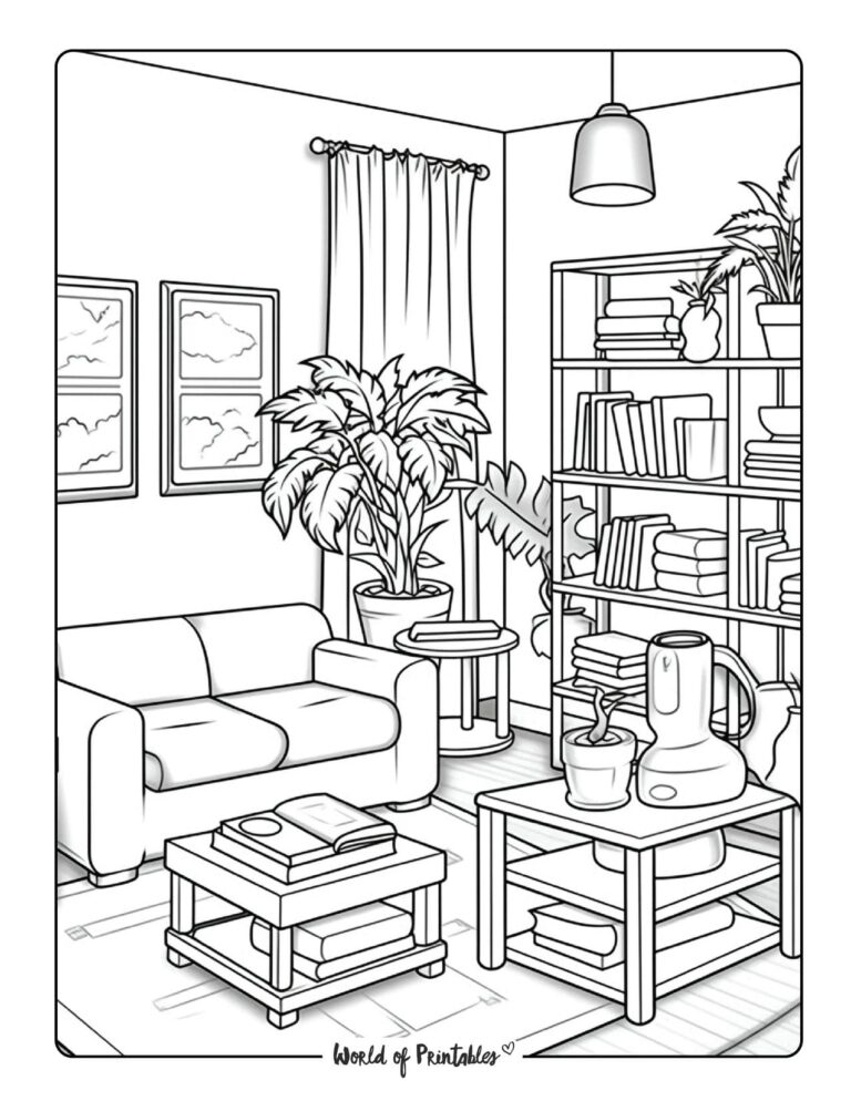 Room Coloring Pages - World of Printables