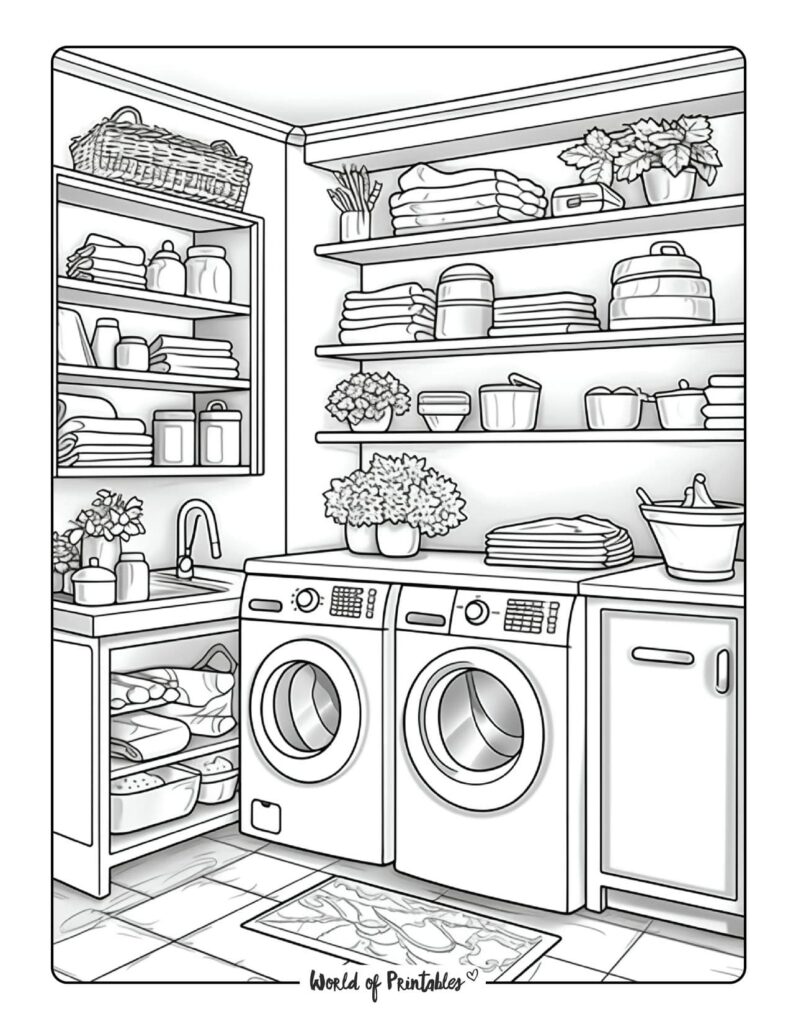 Room Coloring Pages - World of Printables