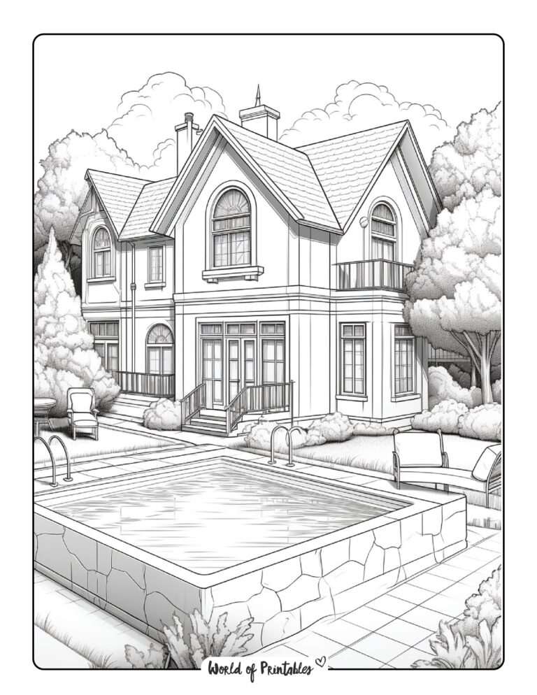 House Coloring Pages For Kids & Adults - World of Printables