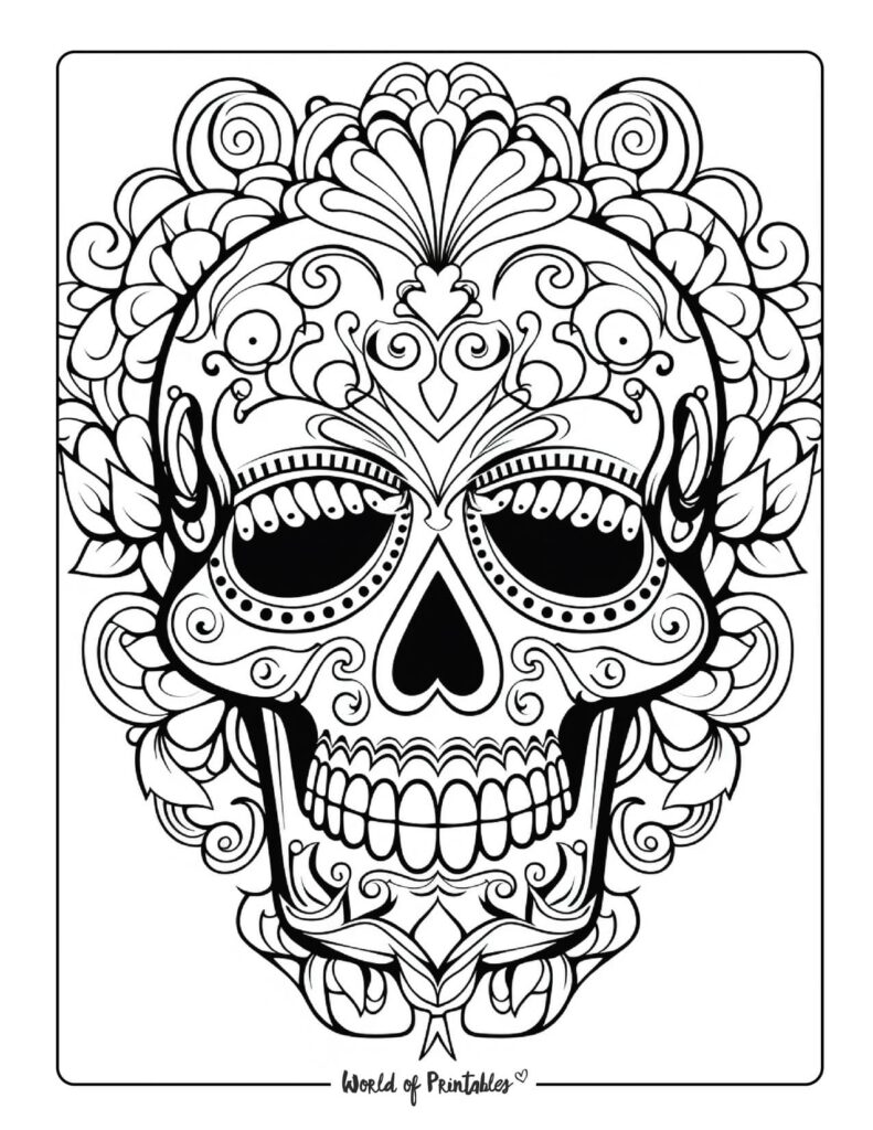 Skull Coloring Pages - World of Printables